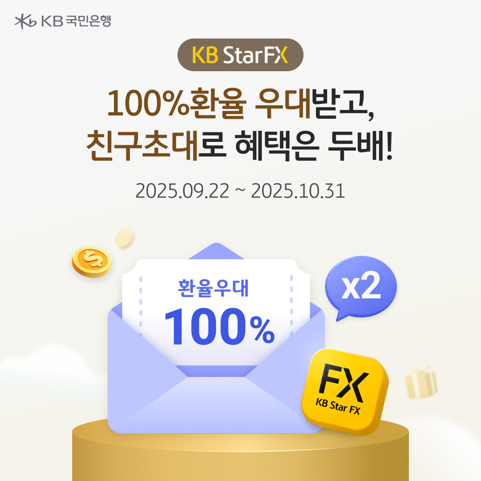 환전 수수료 걱정 끝...KB국민은행, ‘KB Star FX’ 특별 프로모션 진행